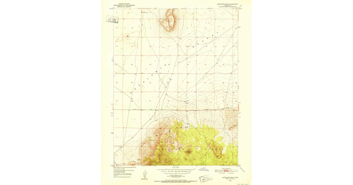 1950 Map of Antelope Peak, Iron County, UT — High-Res | Pastmaps