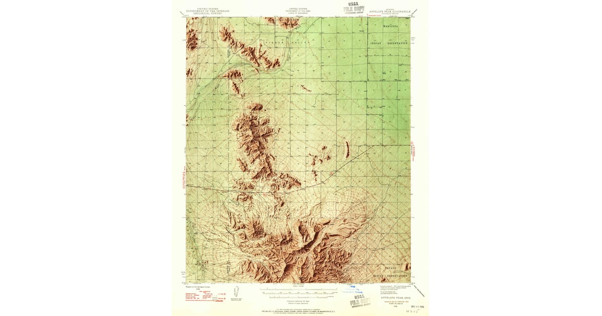 Old Maps of Peters Corner, AZ for Academic Research | Pastmaps