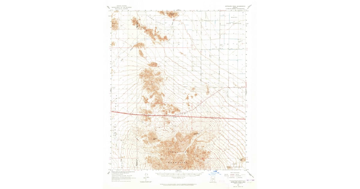 1963 Map of Antelope Peak, Pinal County, AZ — High-Res | Pastmaps