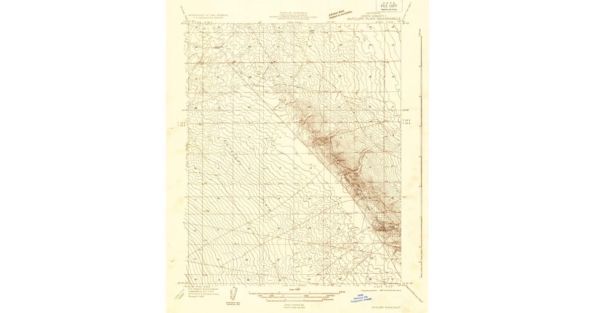 1932 Map of Antelope Plain, Kern County, CA — High-Res | Pastmaps