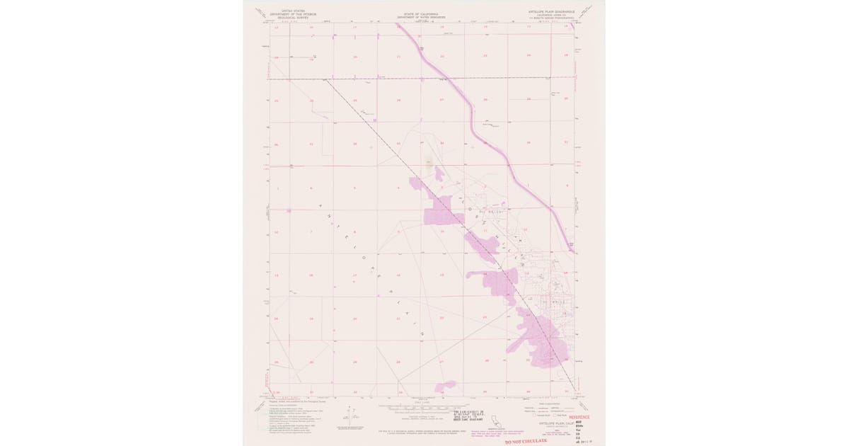 1954 Map of Antelope Plain, Kern County, CA — High-Res, 1982 Print ...