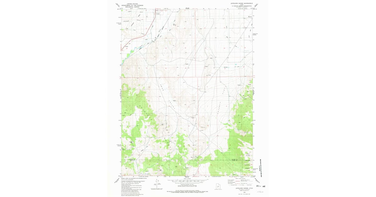 1980 Map of Antelope Range, Sevier County, UT — High-Res | Pastmaps