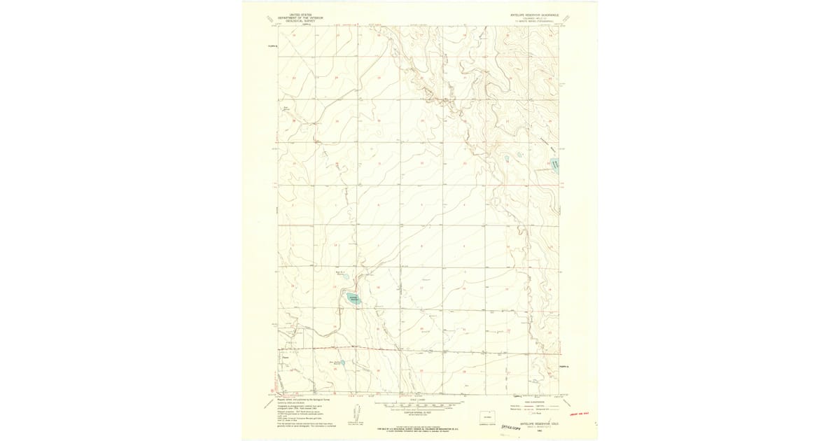 1960 Map of Antelope Reservoir, Weld County, CO — High-Res | Pastmaps