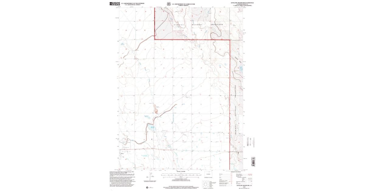 1997 Map of Antelope Reservoir, Weld County, CO — High-Res | Pastmaps