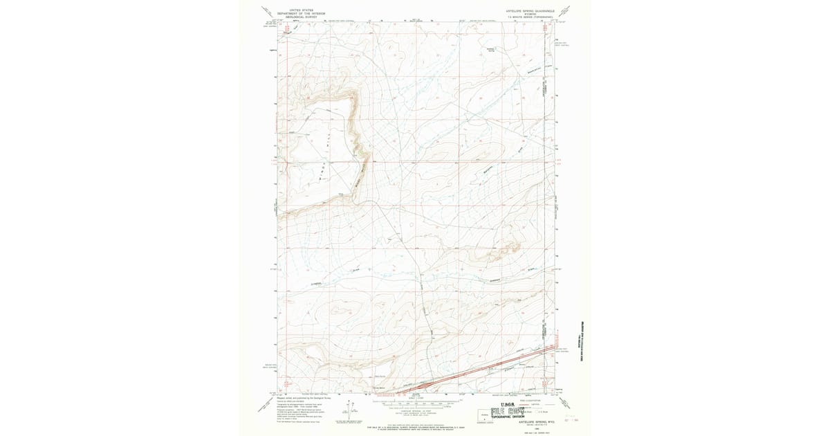1966 Map of Antelope Spring, Sweetwater County, WY — High-Res | Pastmaps