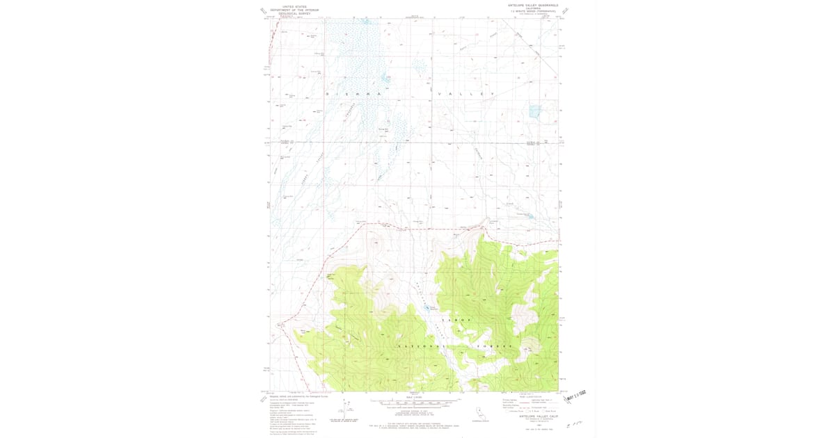 1981 Map of Antelope Valley, Sierra County, CA — High-Res | Pastmaps