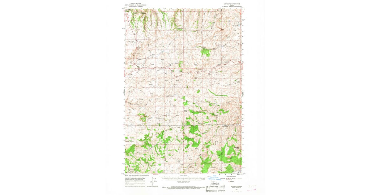 1966 Map of Antelope, OR — High-Res | Pastmaps