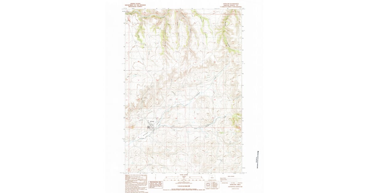 1987 Map of Antelope, OR — High-Res | Pastmaps