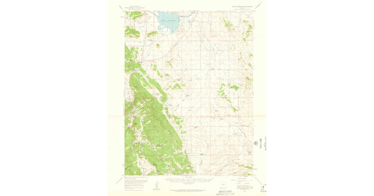 1959 Map of Antero Reservoir, Park County, CO — High-Res | Pastmaps