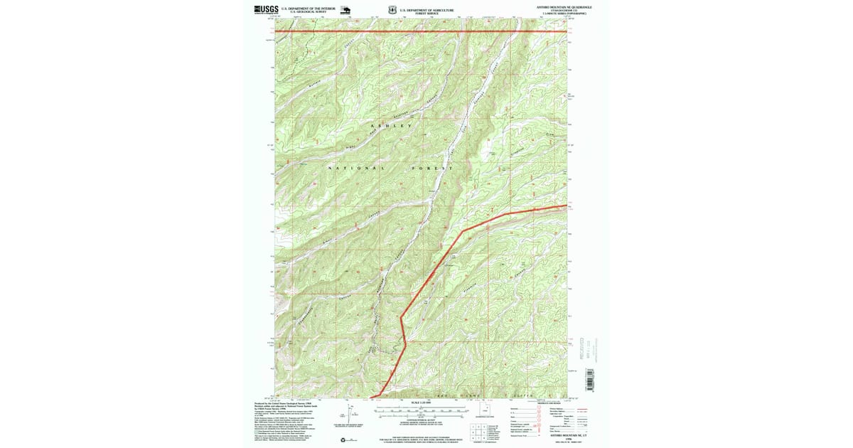 1996 Map of Anthro Mountain NE, Duchesne County, UT — High-Res | Pastmaps
