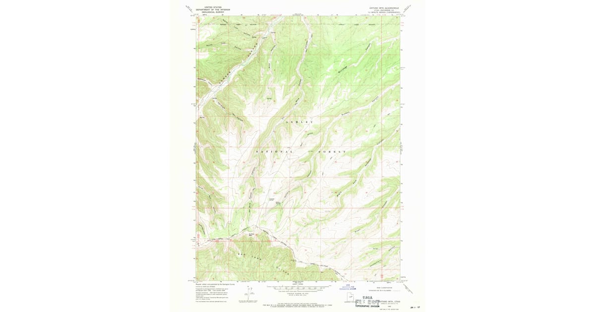 1968 Map of Anthro Mtn, Duchesne County, UT — High-Res | Pastmaps