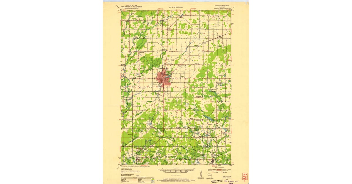 Old Maps of Aniwa, WI | Pastmaps