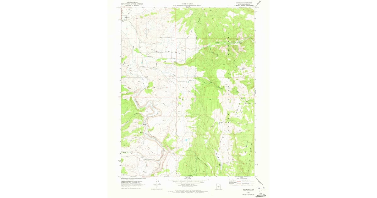 1970 Map of Antimony, UT — High-Res | Pastmaps