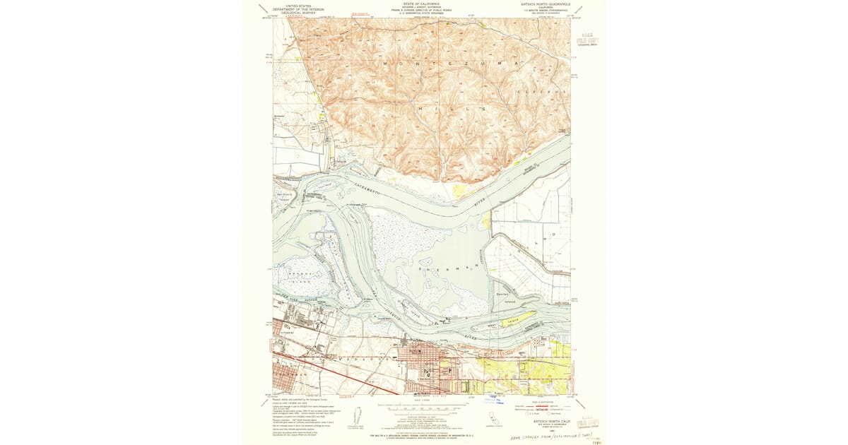 1953 Map of Antioch North, Solano County, CA — High-Res | Pastmaps