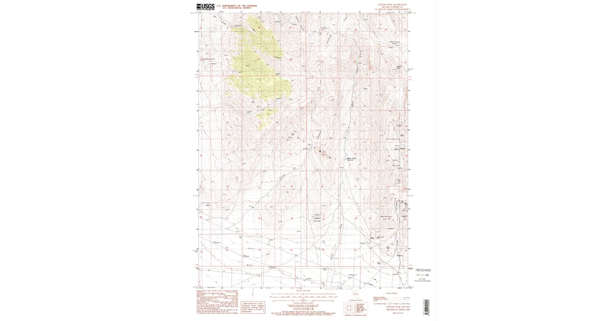 1984 Map of Antler Peak, Lander County, NV — High-Res | Pastmaps