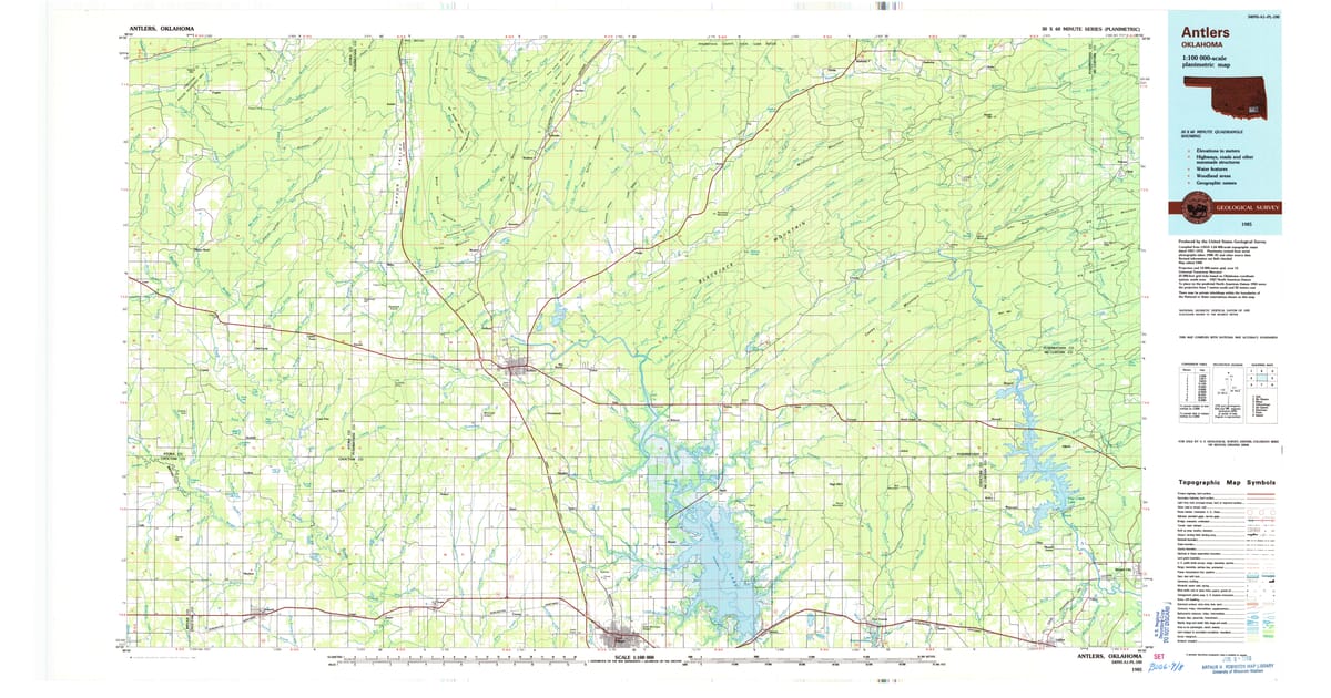 1980s Maps of Atoka County, OK | Pastmaps