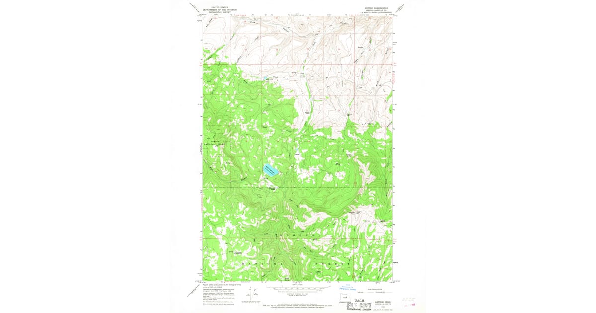 1966 Map of Antone, Wheeler County, OR — High-Res | Pastmaps
