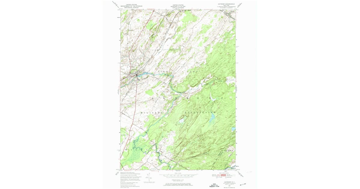 1949 Map of Antwerp, Jefferson County, NY — High-Res | Pastmaps