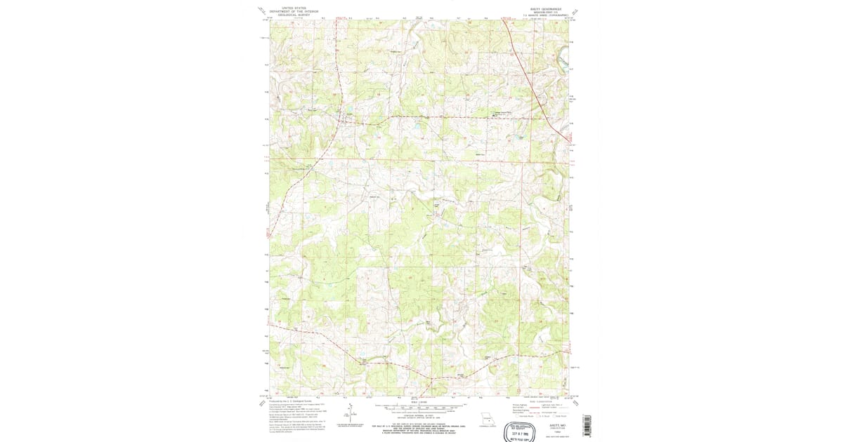 1992 Map of Anutt, Dent County, MO — High-Res | Pastmaps