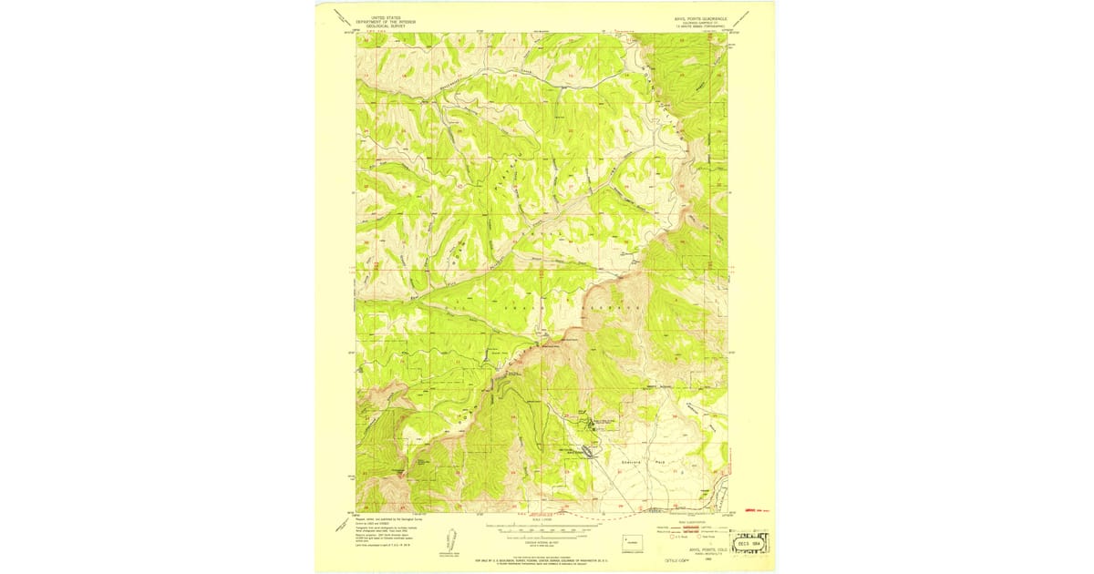 1952 Map of Anvil Points, Garfield County, CO — High-Res | Pastmaps