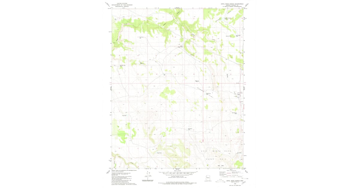 1980 Map of Anvil Rock Ranch, Yavapai County, AZ — High-Res | Pastmaps