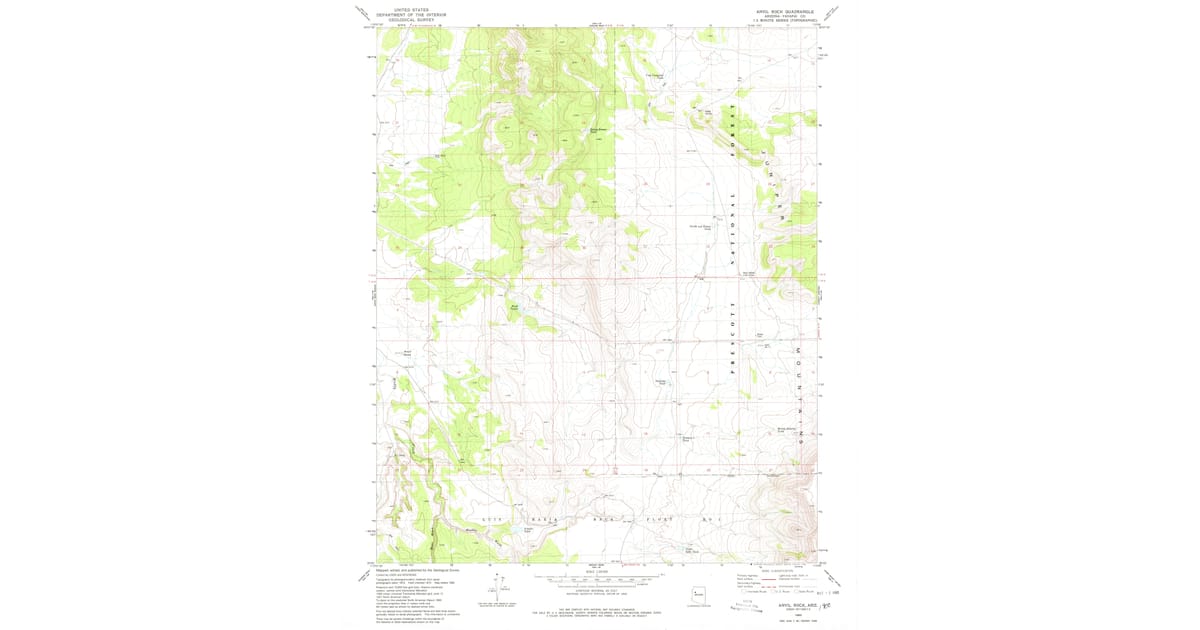 1980 Map of Anvil Rock, Yavapai County, AZ — High-Res | Pastmaps