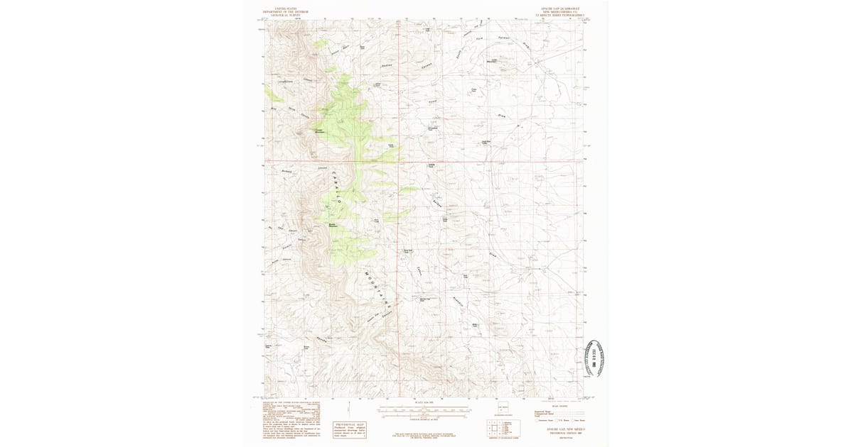 1985 Map of Apache Gap, Sierra County, NM — High-Res | Pastmaps