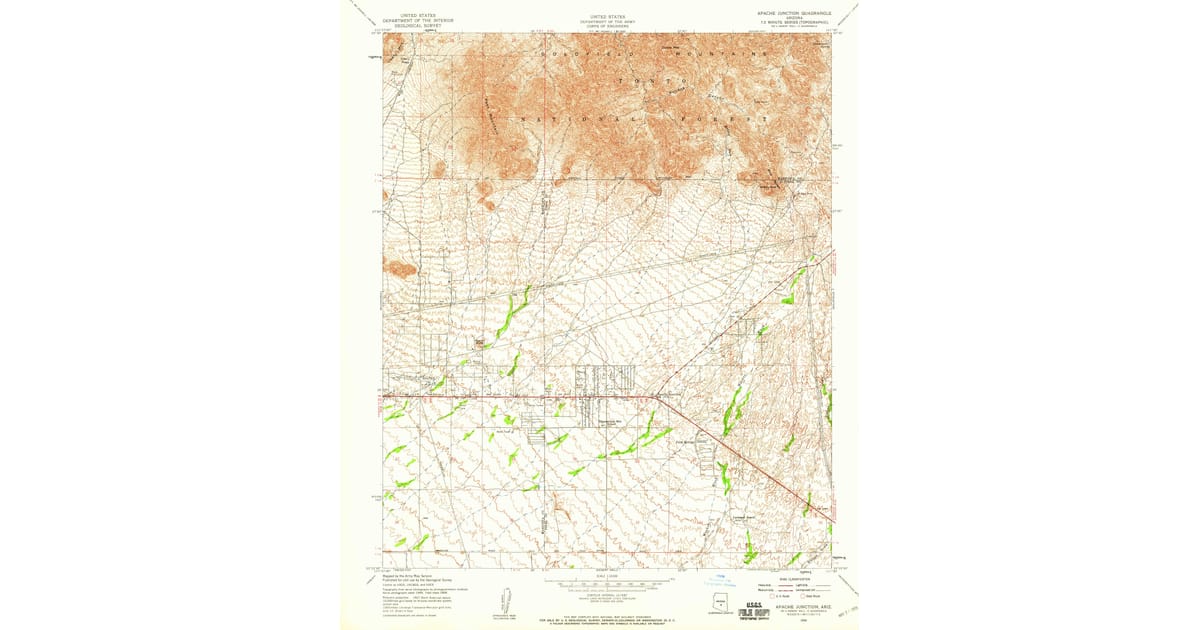 1956 Map of Apache Junction, AZ — High-Res | Pastmaps