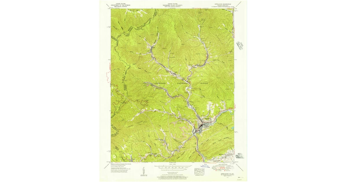 1955 Map of Appalachia, VA — High-Res | Pastmaps
