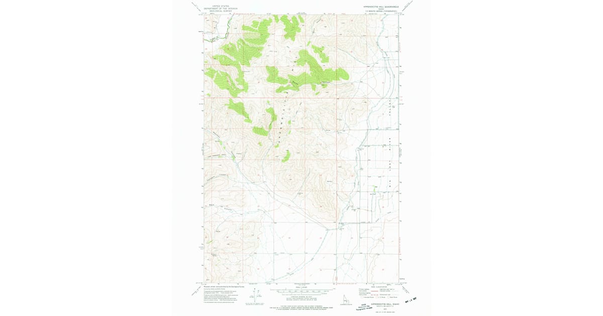 1972 Map of Appendicitis Hill, Butte County, ID — High-Res | Pastmaps