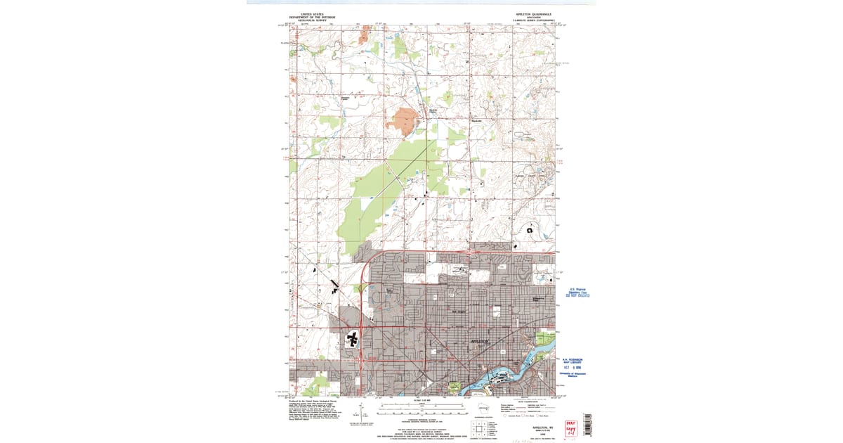 1992 Map of Appleton, WI — High-Res | Pastmaps