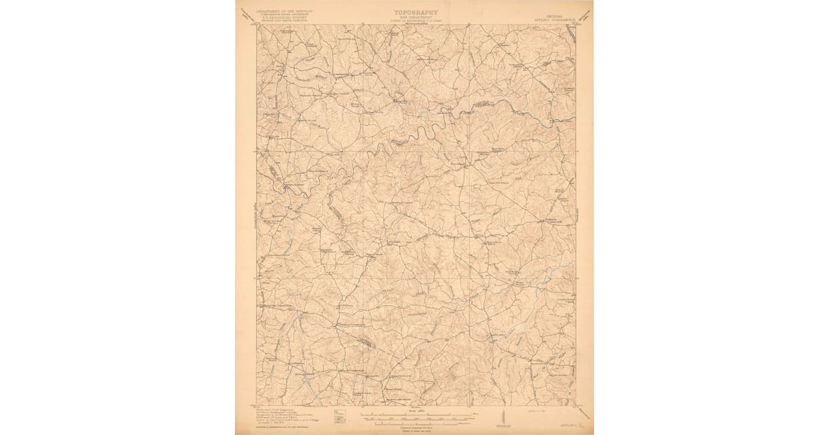 1921 Map of Appling, GA — High-Res, 1921 Print #2 | Pastmaps