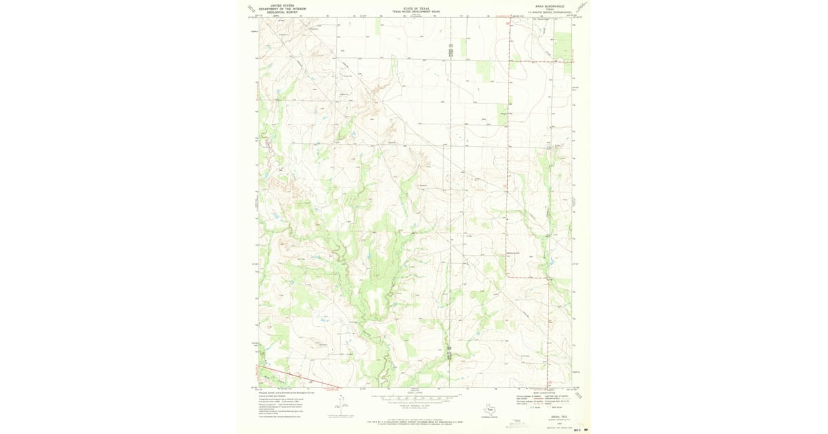 1969 Map of Arah, Borden County, TX — High-Res | Pastmaps