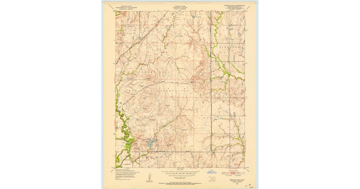 1949 Map of Arbuckle Hill, Comanche County, OK — High-Res | Pastmaps