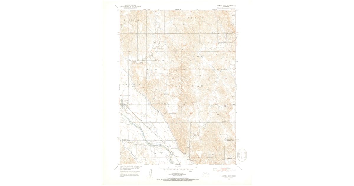 1951 Map of Arcadia East, Valley County, NE — High-Res | Pastmaps