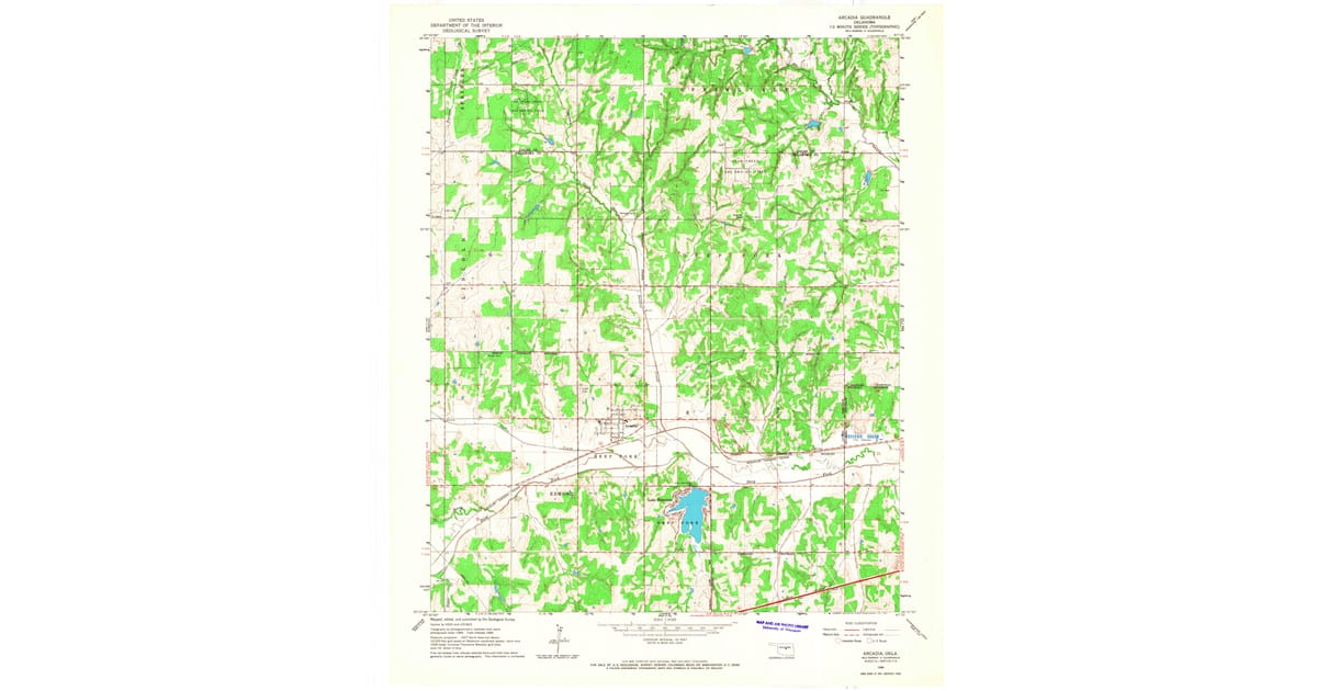 1966 Map of Arcadia, OK — High-Res | Pastmaps