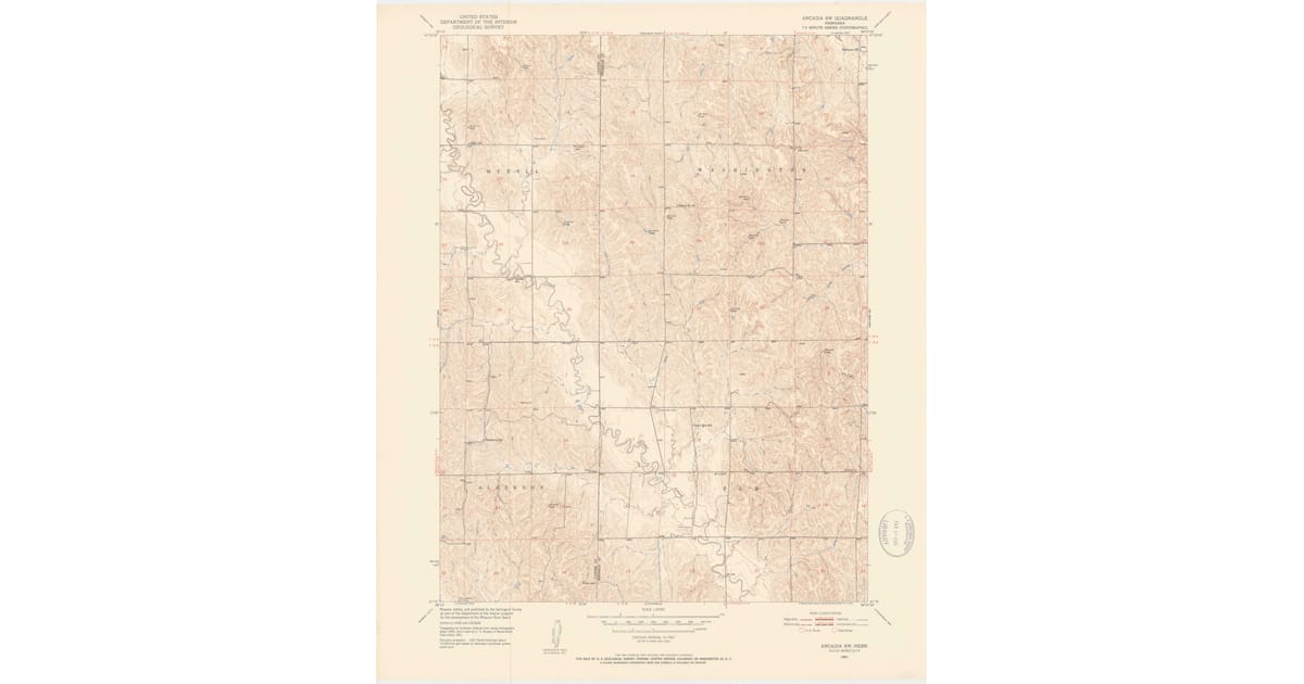 1951 Map of Arcadia SW, Sherman County, NE — High-Res | Pastmaps
