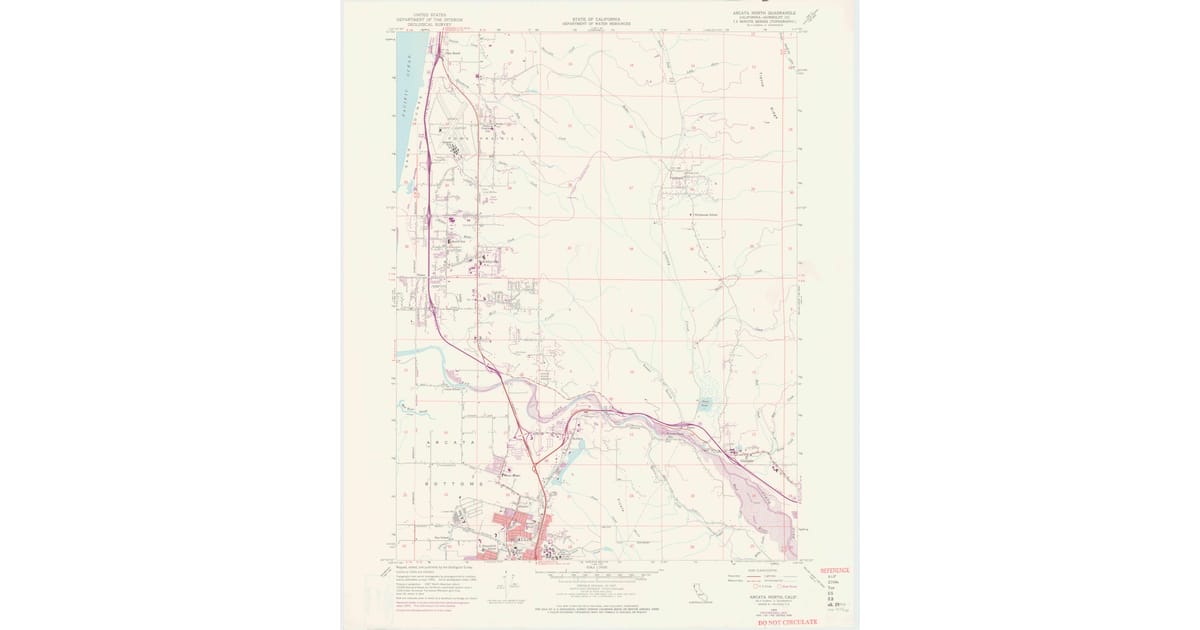 1952 Map of Arcata North, Humboldt County, CA — High-Res | Pastmaps