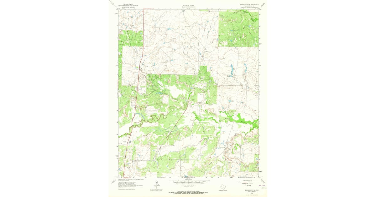1963 Map of Archer City NE, Archer County, TX — High-Res | Pastmaps