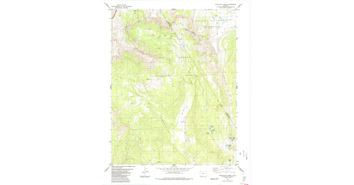 1984 Map of Archuleta Creek, Archuleta County, CO — High-Res | Pastmaps