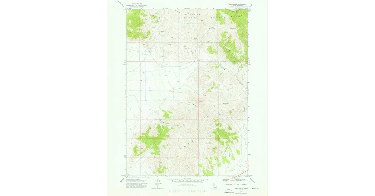 1972 Map of Arco Hills, Butte County, ID — High-Res | Pastmaps