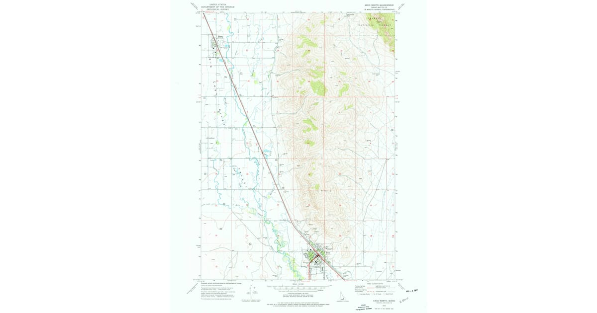 1972 Map of Arco North, Butte County, ID — High-Res | Pastmaps