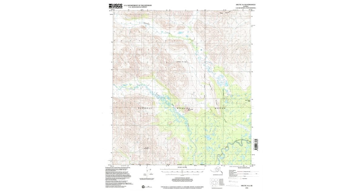 1972 Map of Arctic A-4, North Slope Borough, AK — High-Res, 2000 Print ...