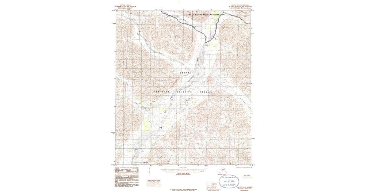1983 Map of Arctic C-2, North Slope Borough, AK — High-Res, 1986 Print ...