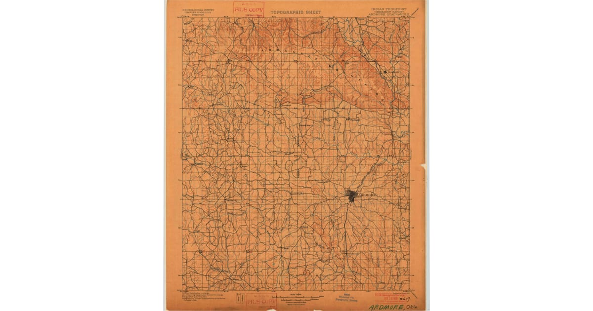 1900s (20th Century) Maps of Fox, OK | Pastmaps