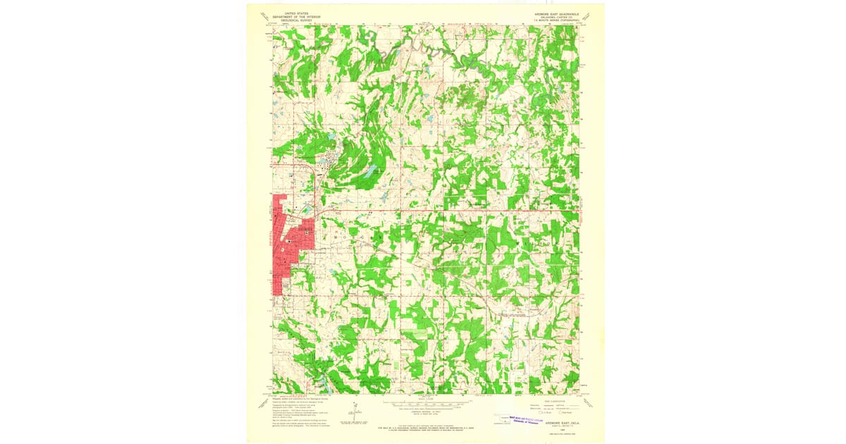 1964 Map of Ardmore East, Carter County, OK — High-Res | Pastmaps