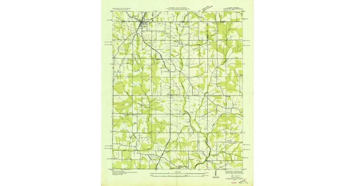 1936 Map of Ardmore, AL — High-Res | Pastmaps