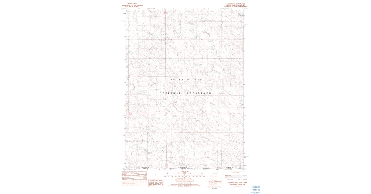 1982 Map of Ardmore SE, Fall River County, SD — High-Res | Pastmaps