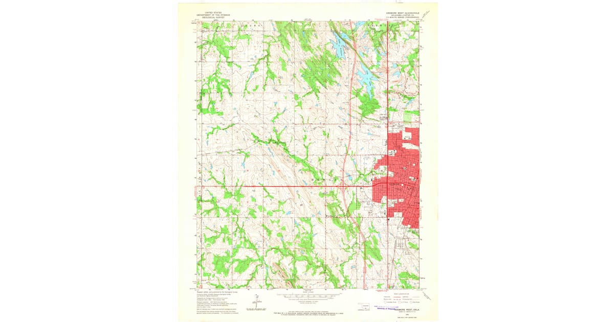 1964 Map of Ardmore West, Carter County, OK — High-Res | Pastmaps