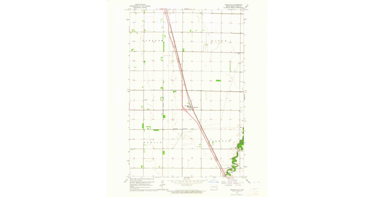 1963 Map of Argusville, ND — High-Res | Pastmaps